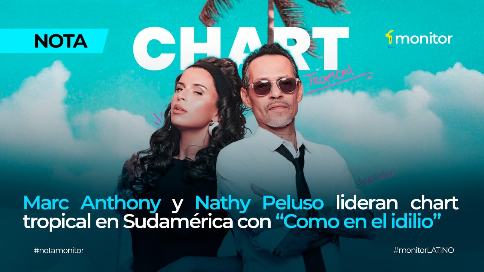 Marc Anthony y Nathy Peluso lideran chart tropical con “Como en el idilio”